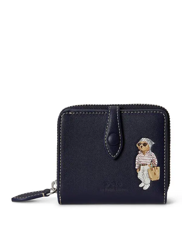 Polo Ralph Lauren Polo Bear Leather Compact Wallet - Navy