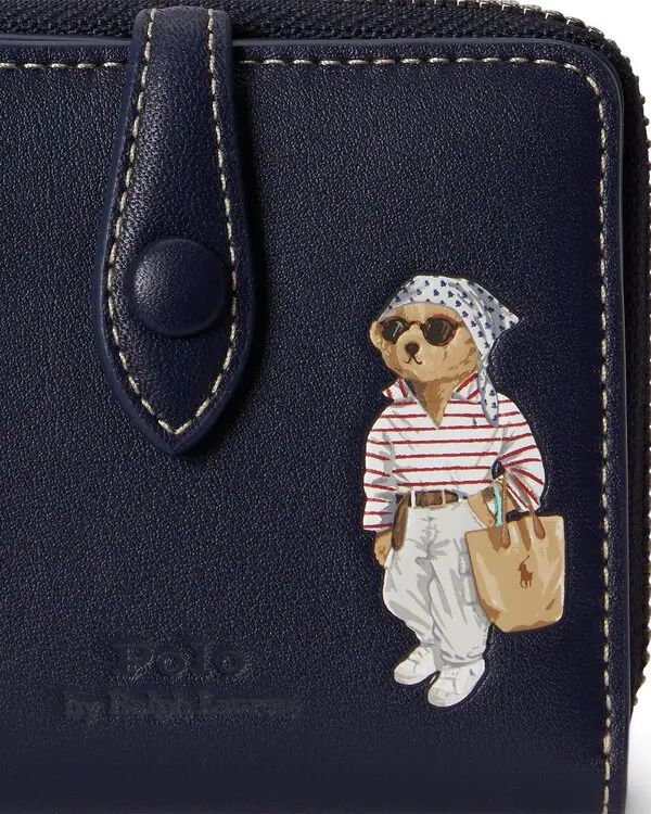 Polo Ralph Lauren Polo Bear Leather Compact Wallet - Navy