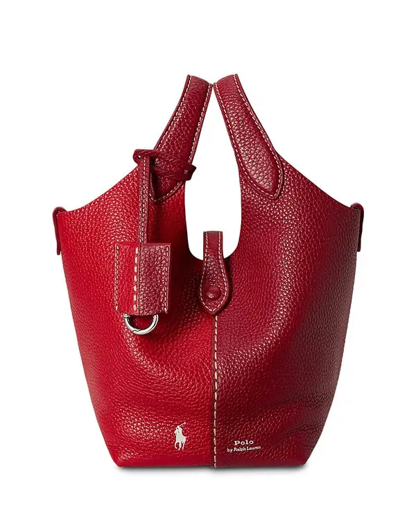 Polo Ralph Lauren Small Leather Crossbody Tote - Rose/cherry