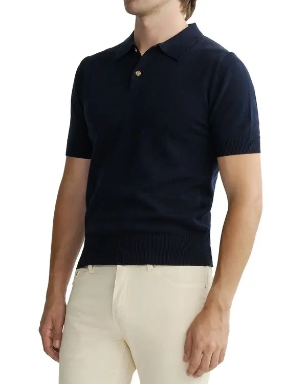 DL1961 Knit Short Sleeve Polo Shirt - Navy