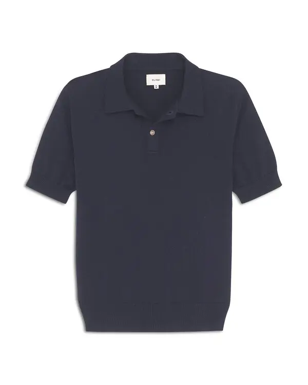 DL1961 Knit Short Sleeve Polo Shirt - Navy