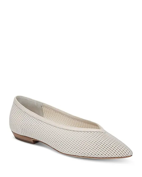 Veronica Beard Bancroft Mesh Flats - Ecru