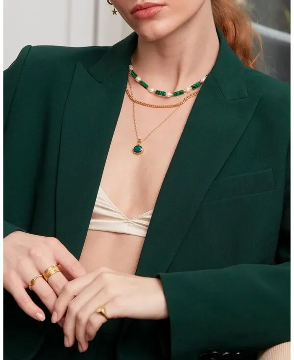 OTTOMAN HANDS Siena Pendant Necklace - Emerald
