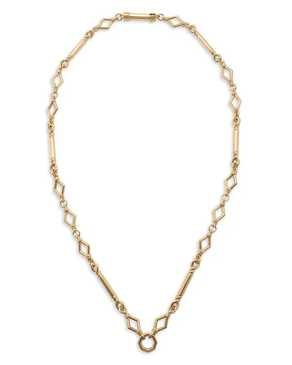 David Webb 18k Yellow Harlequin Baton Chain Necklace - Gold