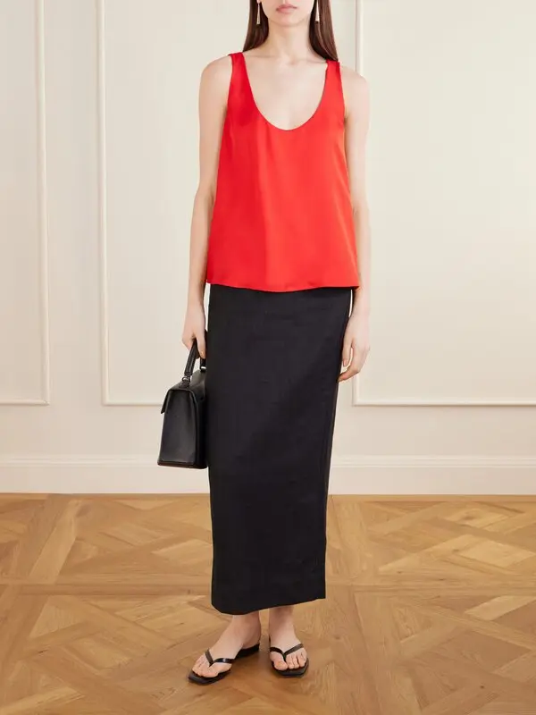 RÓHE Silk-satin Tank - Red