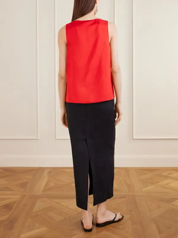 RÓHE Silk-satin Tank - Red