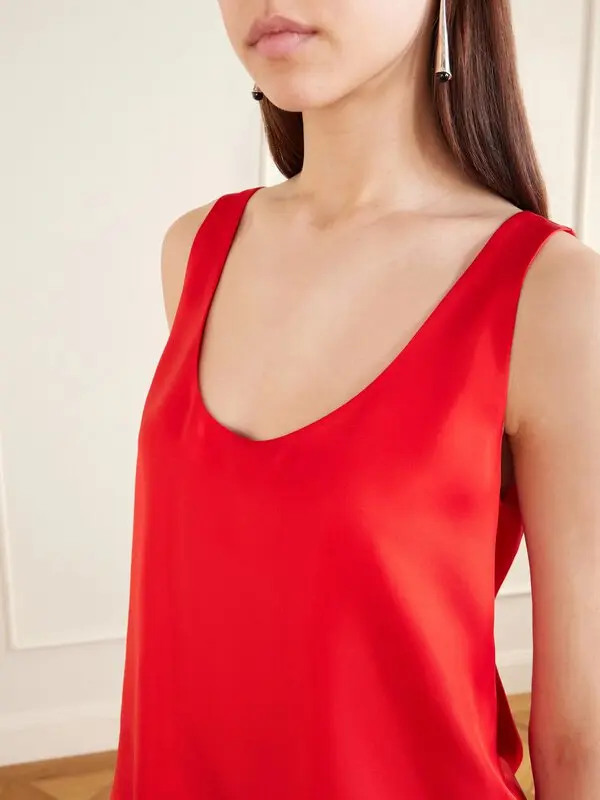 RÓHE Silk-satin Tank - Red