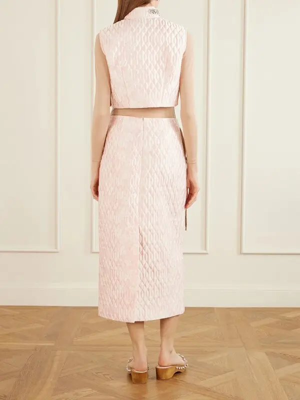 Simone Rocha Quilted Offset Fragment Collar Top