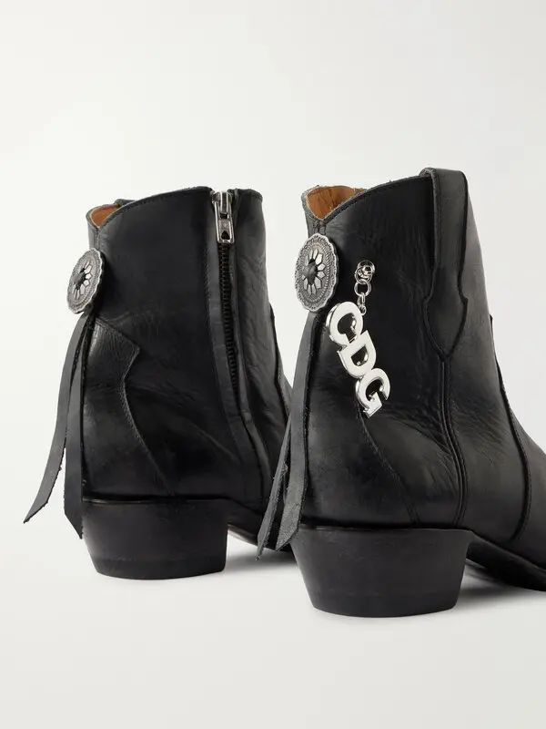 Comme Des Garçons X Mexicana Embellished Leather Ankle Boots