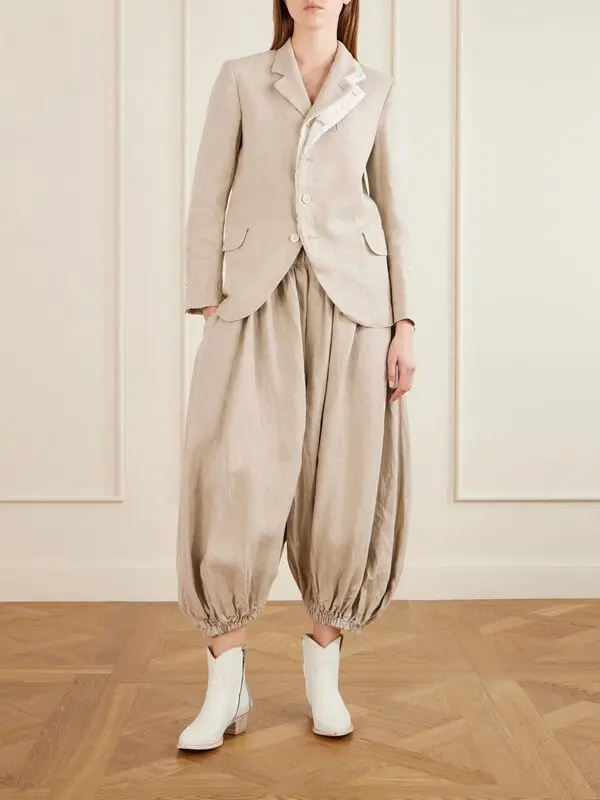 Comme Des Garçons Linen Wide-leg Pants - Neutrals