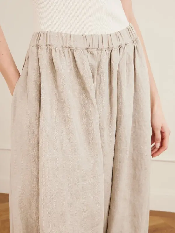 Comme Des Garçons Linen Wide-leg Pants - Neutrals
