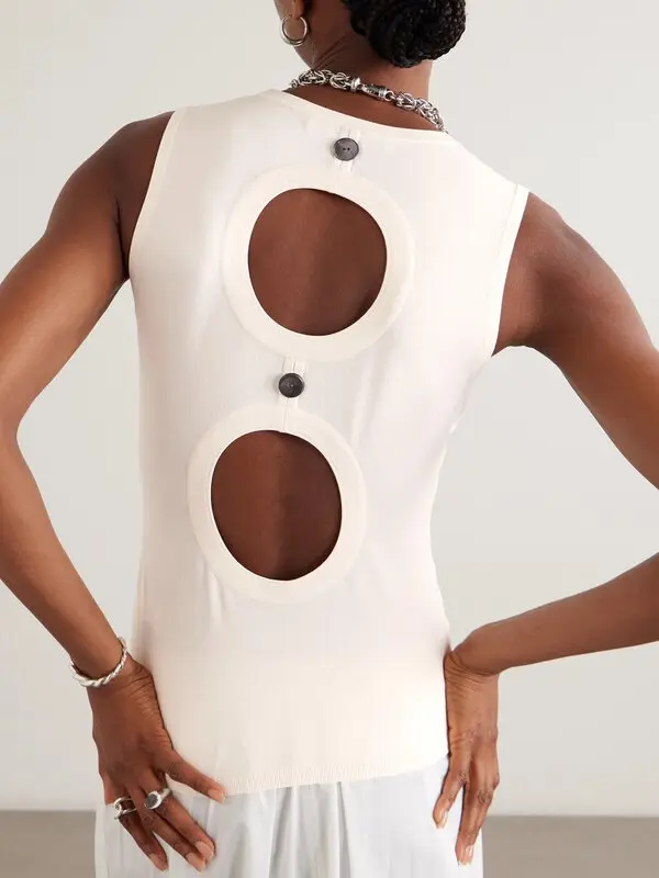 Maria Mcmanus Cutout Jersey Tank - Neutrals