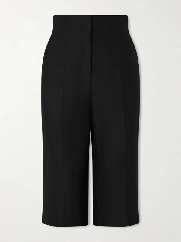 Khaite Raelle Wool And Silk-blend Straight-leg Shorts