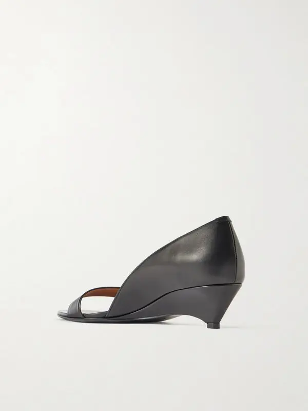 JIL SANDER Leather Wedge Sandals - Black