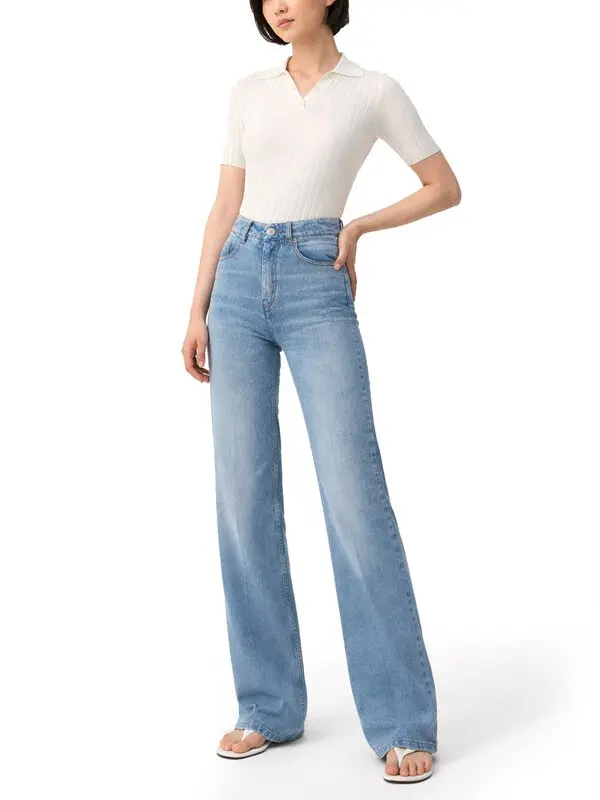 AMI Paris Cotton Flared Jeans - Blue