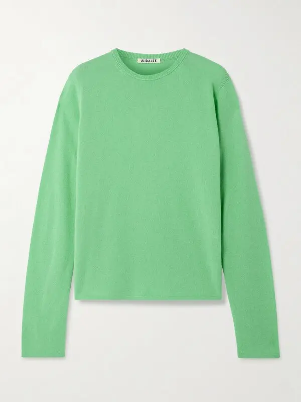 Auralee Cashmere And Silk-blend Crewneck Sweater