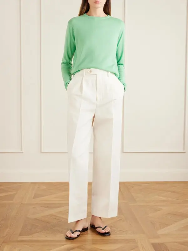 Auralee Cashmere And Silk-blend Crewneck Sweater