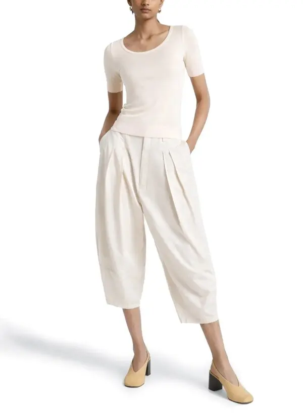 LEMAIRE Trompe L'oeil Viscose And Silk Top - Beige