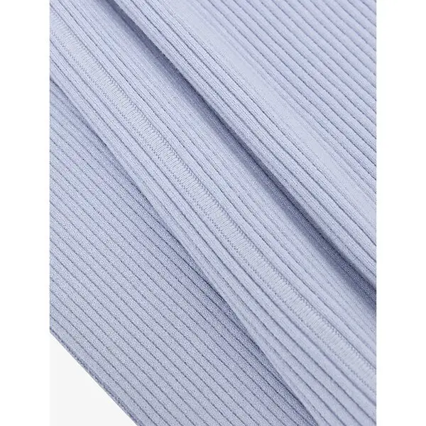 REISS Lorna Draped-neck Asymmetric Stretch-knit Jumper