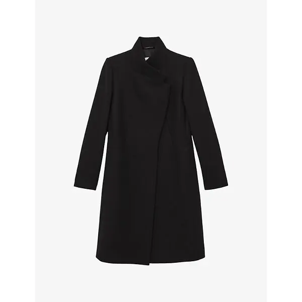 REISS Wool-blend Wrap-over Coat