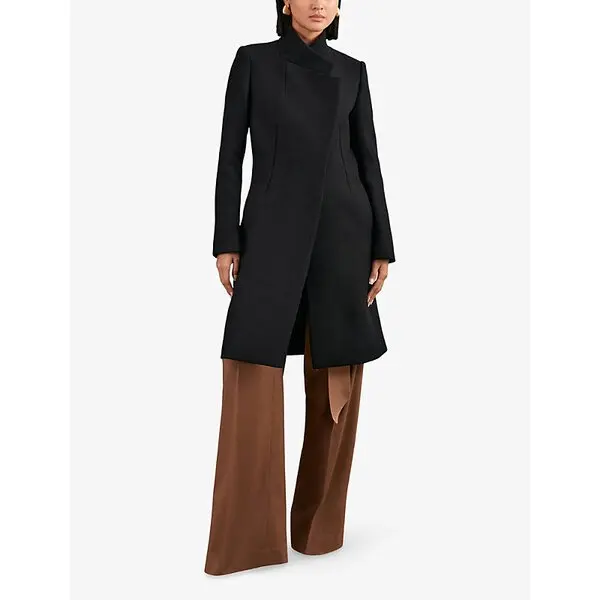 REISS Wool-blend Wrap-over Coat