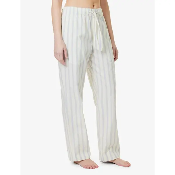 TEKLA Straight-leg Organic-cotton Poplin Pyjama Trousers