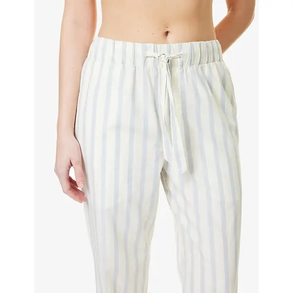 TEKLA Straight-leg Organic-cotton Poplin Pyjama Trousers