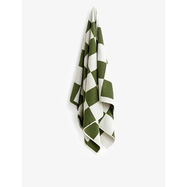 HAY Check-pattern Cotton Bath Towel - Matcha
