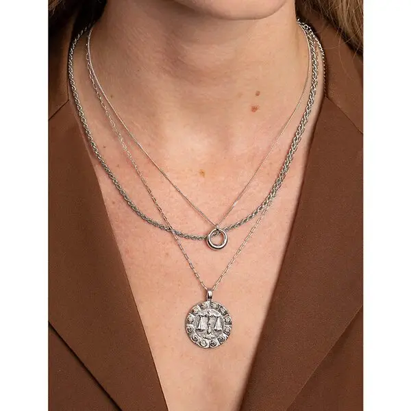 ASTRID & MIYU Libra Zodiac Plated Sterling Necklace