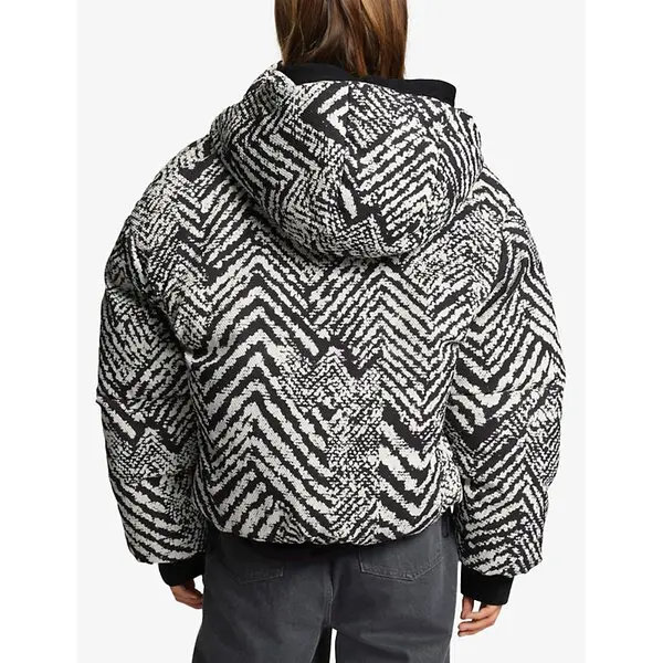 BOSS Herringbone-print Padded Jacket