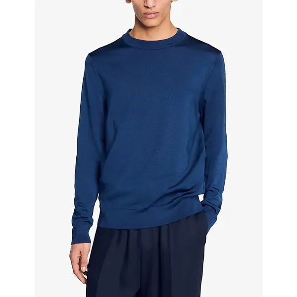 Sandro Crewneck Fine-knit Jumper - Bleus