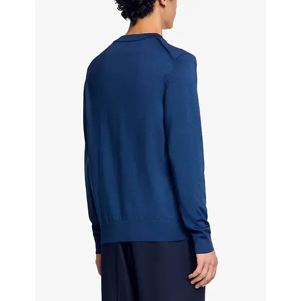 Sandro Crewneck Fine-knit Jumper - Bleus