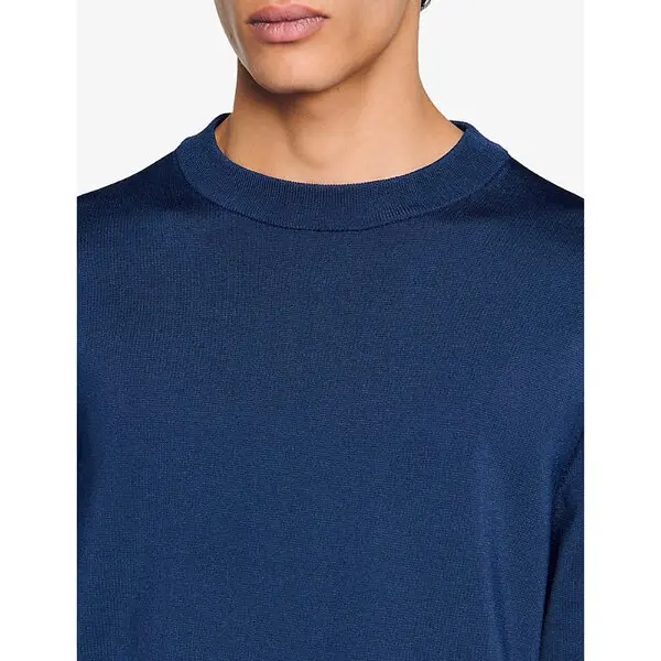 Sandro Crewneck Fine-knit Jumper - Bleus