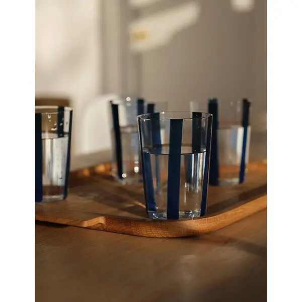 THE CONRAN SHOP Nova Stripe Set Of Four Crystal-glasses