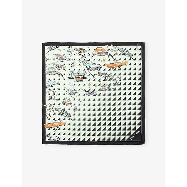 Prada Printed Silk Twill Scarf