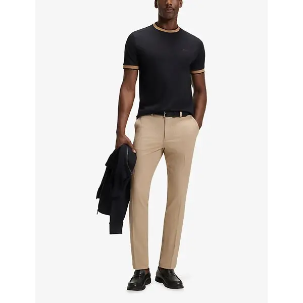 BOSS Slim-fit Straight-leg Stretch-woven Trousers