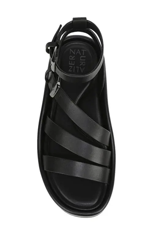 Naturalizer Platform Ankle Strap Sandals - Black