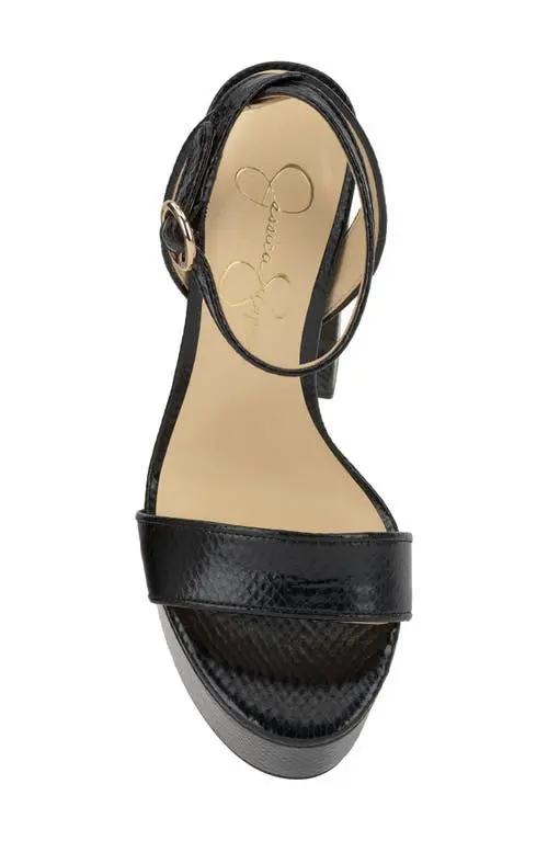 Jessica Simpson Axtyn Ankle Strap Platform Sandal - Black
