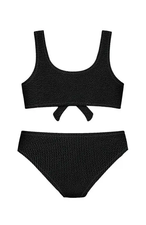 LIMEAPPLE Crinkle Tie Two-piece Swimsuit - Black
