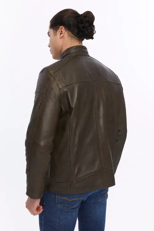FURNIQ UK Sullivan Leather Jacket - Brown
