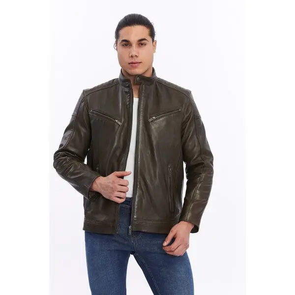 FURNIQ UK Sullivan Leather Jacket - Brown