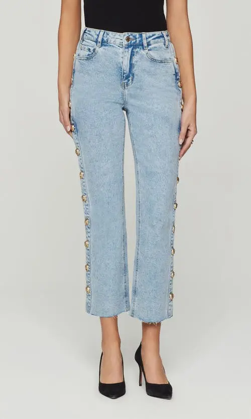 Generation Love Stephen Knot Button Jeans - Light Blue