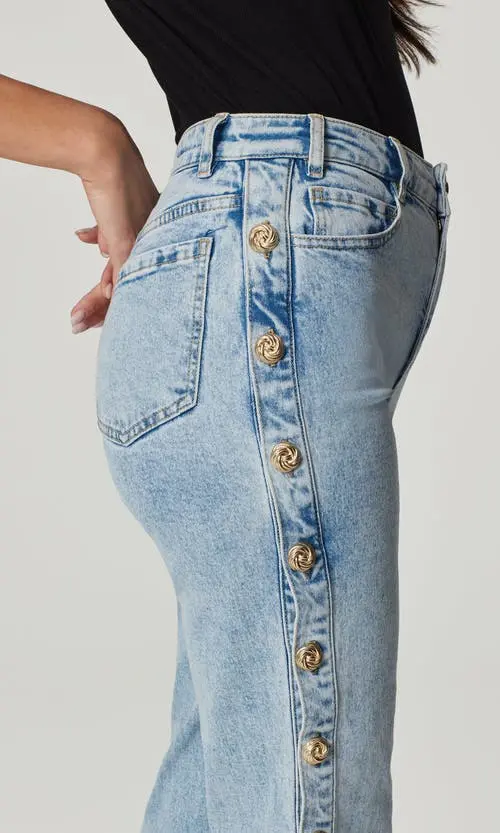 Generation Love Stephen Knot Button Jeans - Light Blue