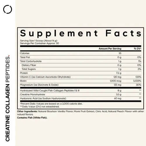 CODEAGE Creatine Collagen Peptides, Biotin, Magnesium, Hyaluronic Acid, Vit C - White