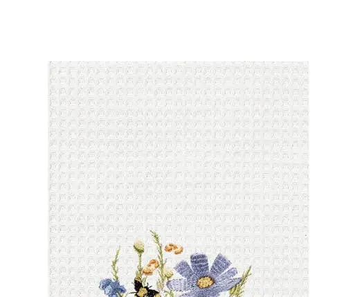 C&F HOME Honey Bee & Flowers 100% Cotton Waffle Weave Dishtowel