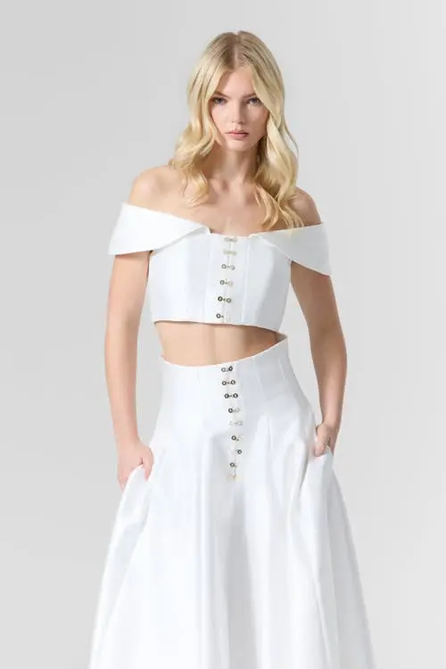 LE FAFO Off-shoulder Top & Skirt Set