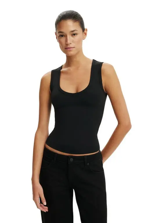 COTTON ON Hold Me V Neck Tank - Black