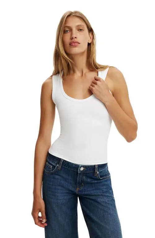 COTTON ON Hold Me V Neck Tank - White