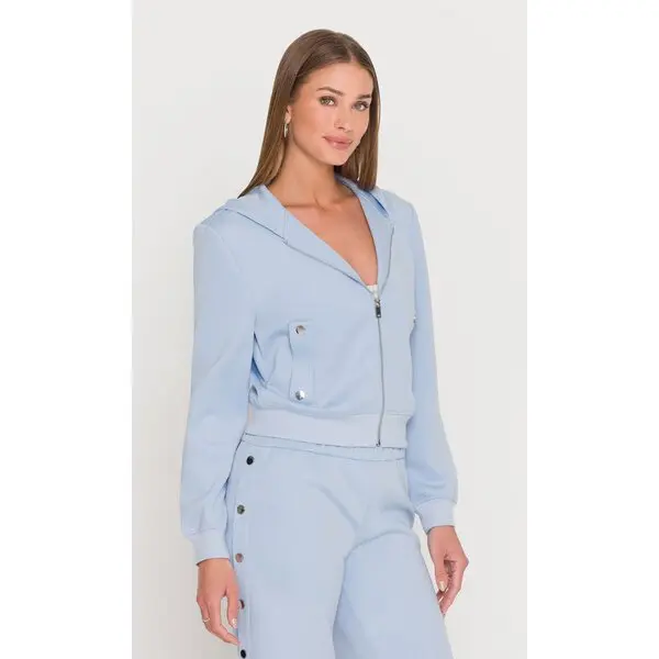 Generation Love Zira Stretch Scuba Jersey Hoodie - Light Blue