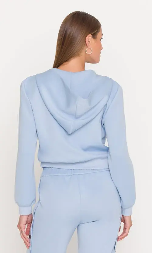 Generation Love Zira Stretch Scuba Jersey Hoodie - Light Blue